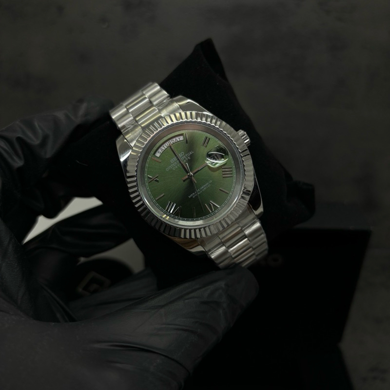 Jual Jam Tangan Seiko Mod Daydate Olive Green Dial Presidential Watch ...