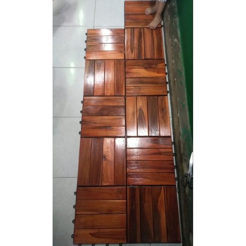 Jual TERMURAH lantai kayu/decking tile/garden tile/bongkar pasang/kayu ...