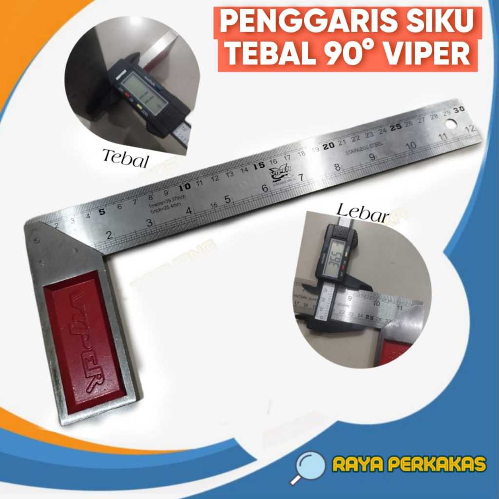Jual Penggaris L Siku Grafir 12" 30cm Angel Ruler 90 derajat Tebal ...