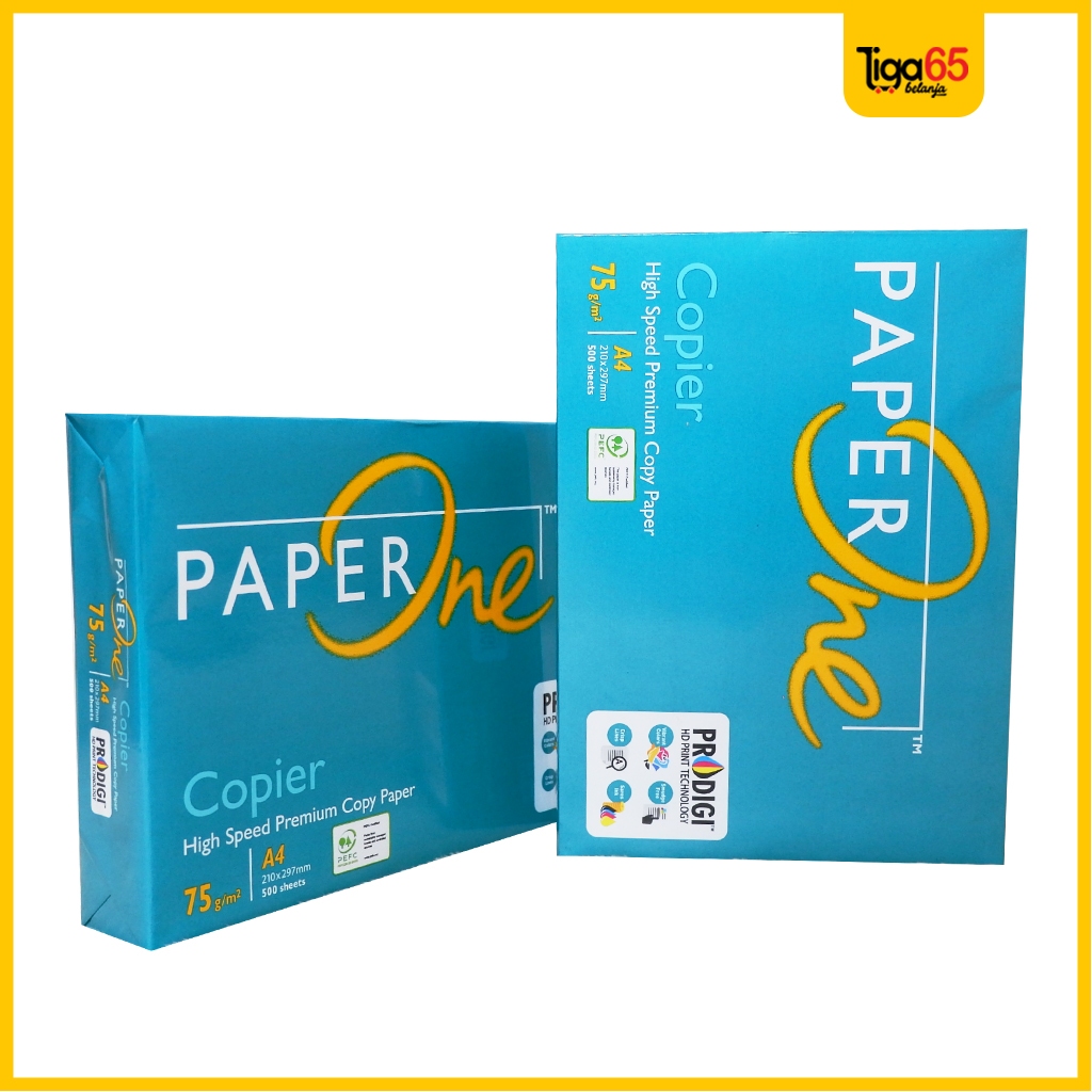 Jual Paper One Hvs A4 75Gsm / 1 Dus 5 Rim / Kertas Print Fotocopy ...
