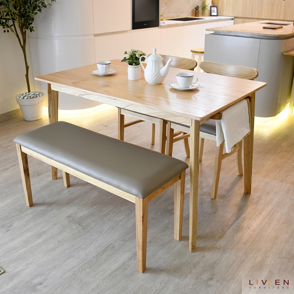 Jual Meja Makan Minimalis Set 2 Kursi 1 Bench Murah Livien | Shopee ...