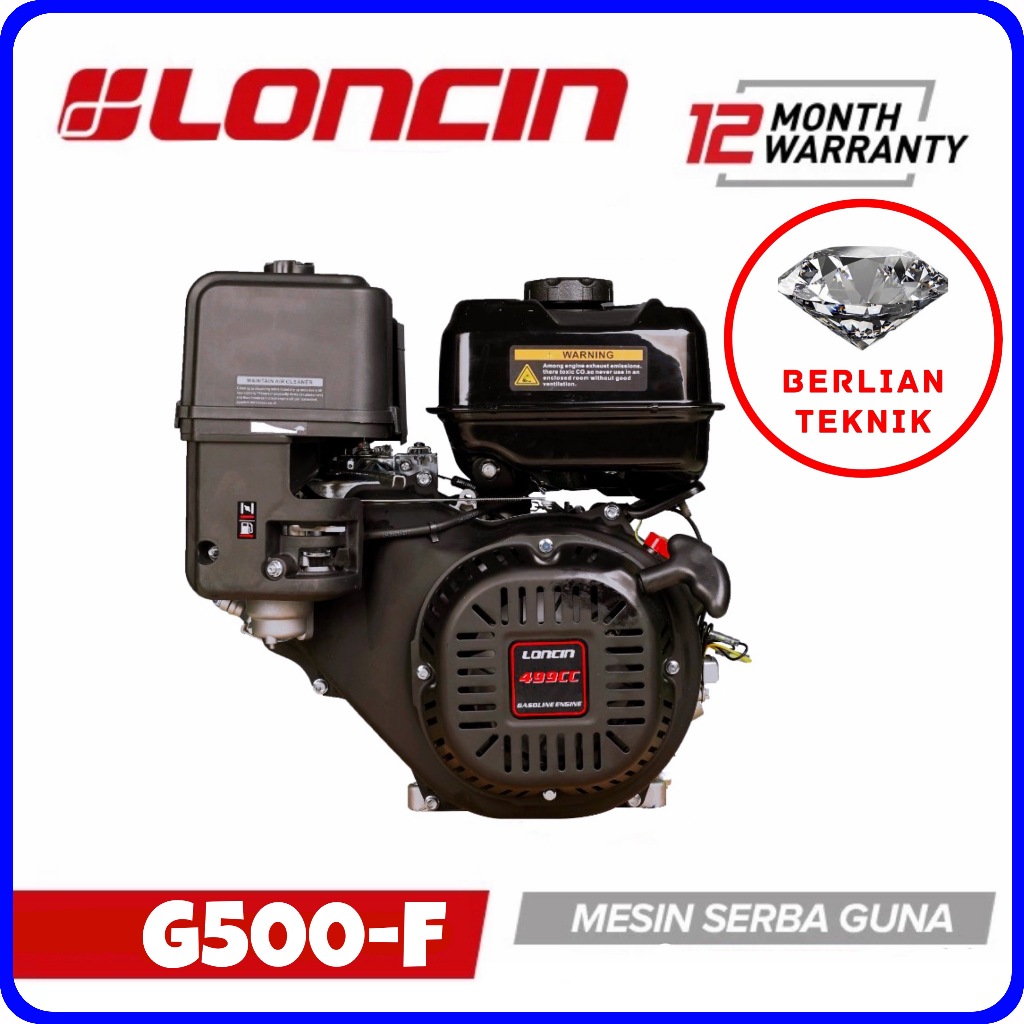 Jual Mesin Penggerak Bensin Engine Gasoline Loncin G 500 F / 17 HP ...
