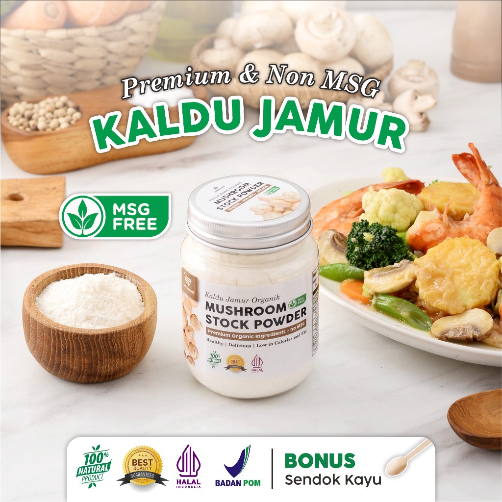 Jual Bubuk Kaldu Jamur Non MSG Organik Bumbu Penyedap Asli Jamur ...