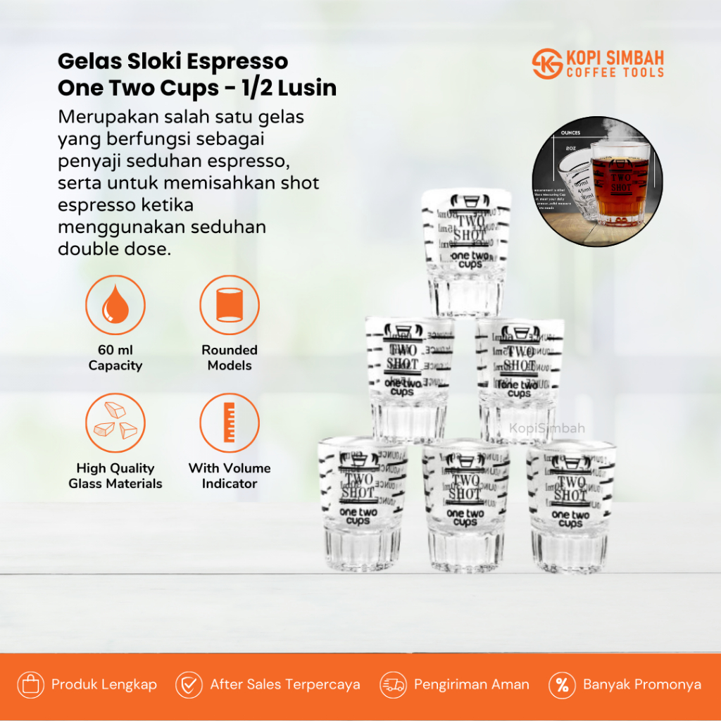 Jual Gelas Sloki Espresso Coffee ROUND Glass Shot 60 ml Server Kaca Seduhan Minuman Kopi Espreso ...