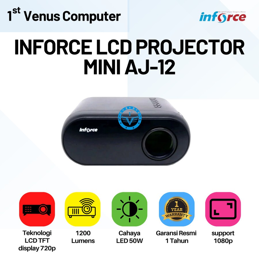Jual LCD Projector INFORCE Mini AJ12 Proyektor AJ-12 Portable / PRJ ...