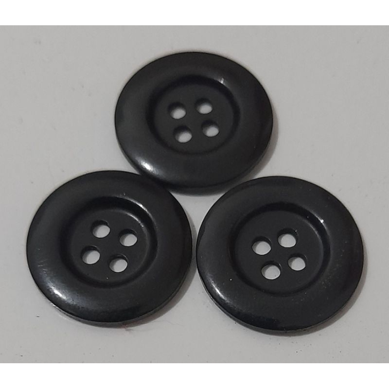 Jual Kancing 4 lubang / kancing baju jas celana / kancing hitam (12pcs ...