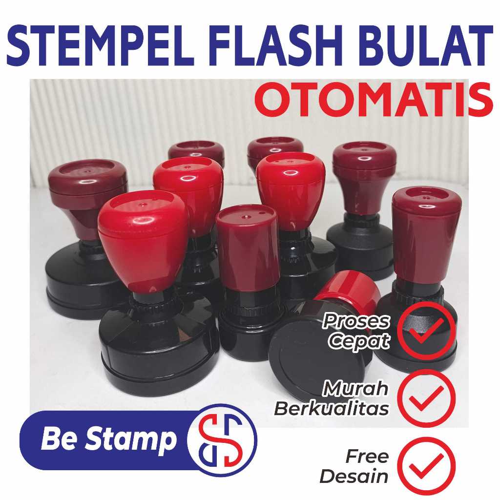 Jual Cetak Stempel Flash Bulat BONUS TINTA | Shopee Indonesia