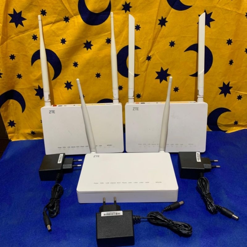 Jual ZTE V2 F609 V1 ZXHN (Router & Adaptor) Fort Biru'Ijo GPON ONT Wifi ...