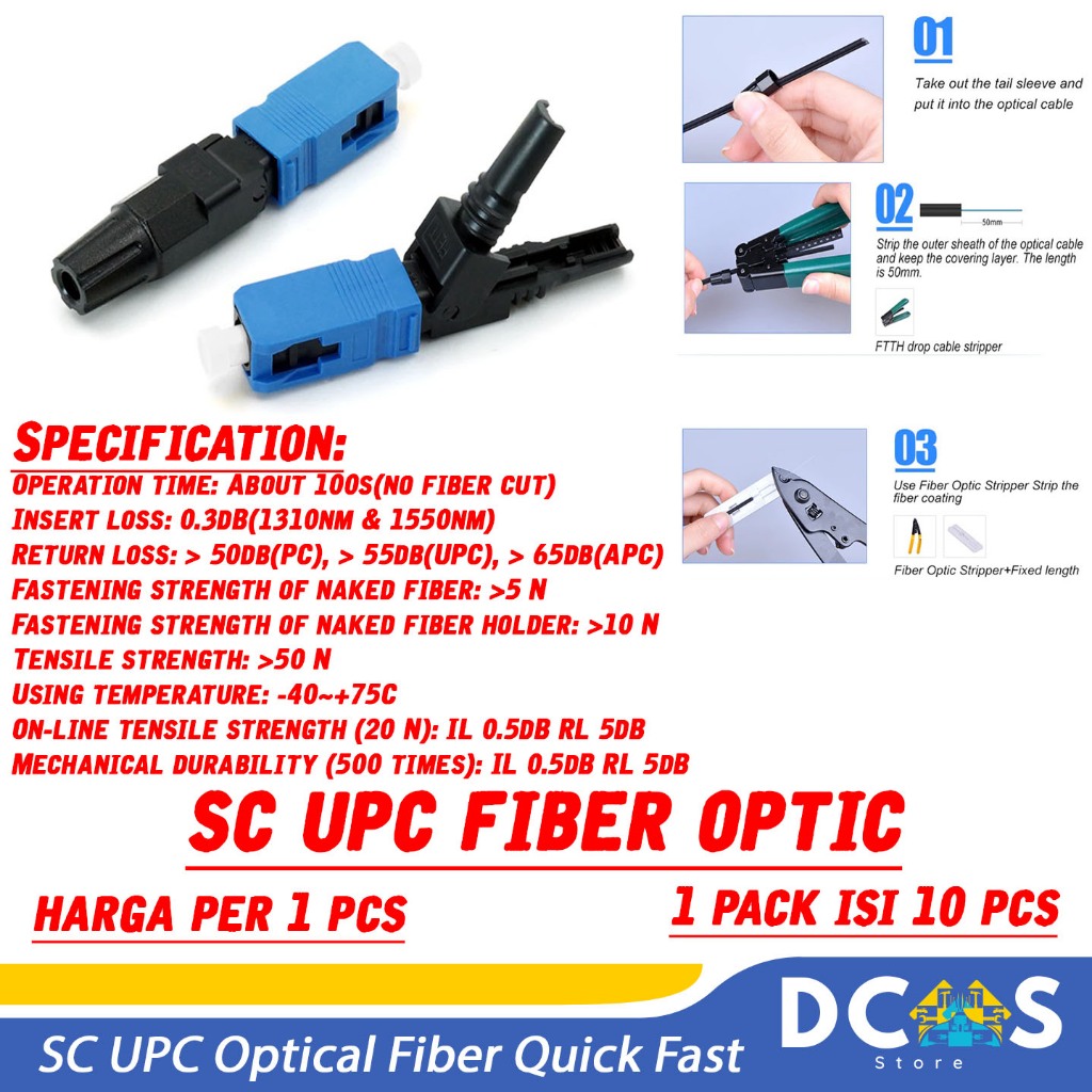 Jual SC UPC Optical Fiber Quick Fast Connector SC - SC UPC FA11 ...
