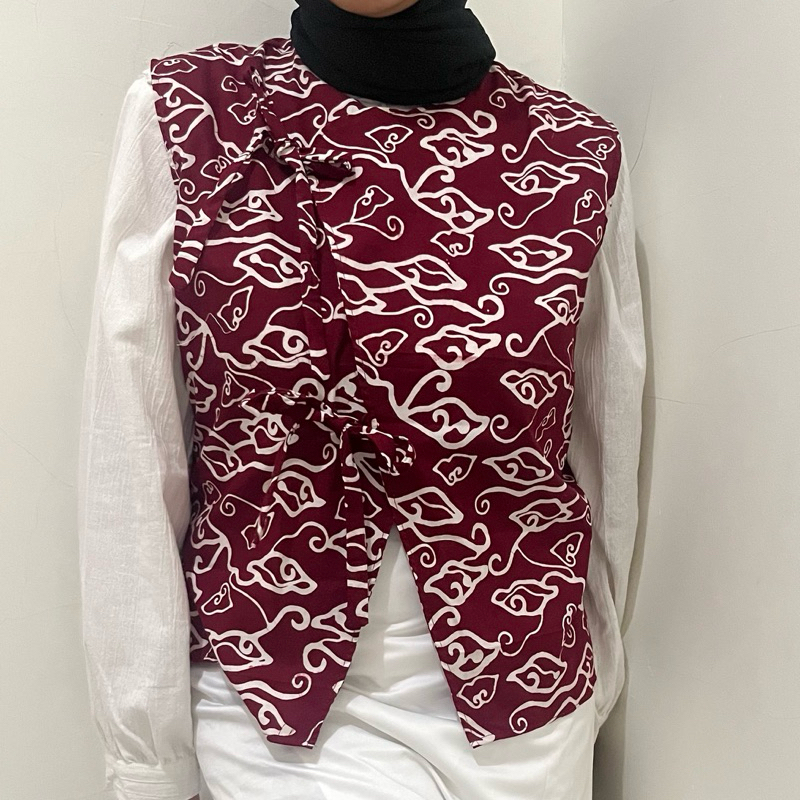 Jual Vest Batik Model Janggan - Vest Batik Wanita | Shopee Indonesia