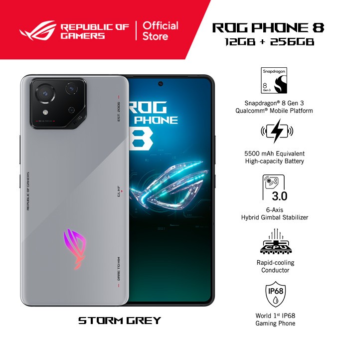 Jual Asus ROG Phone 8 ram 12GB internal 256GB - Storm Grey | Shopee ...