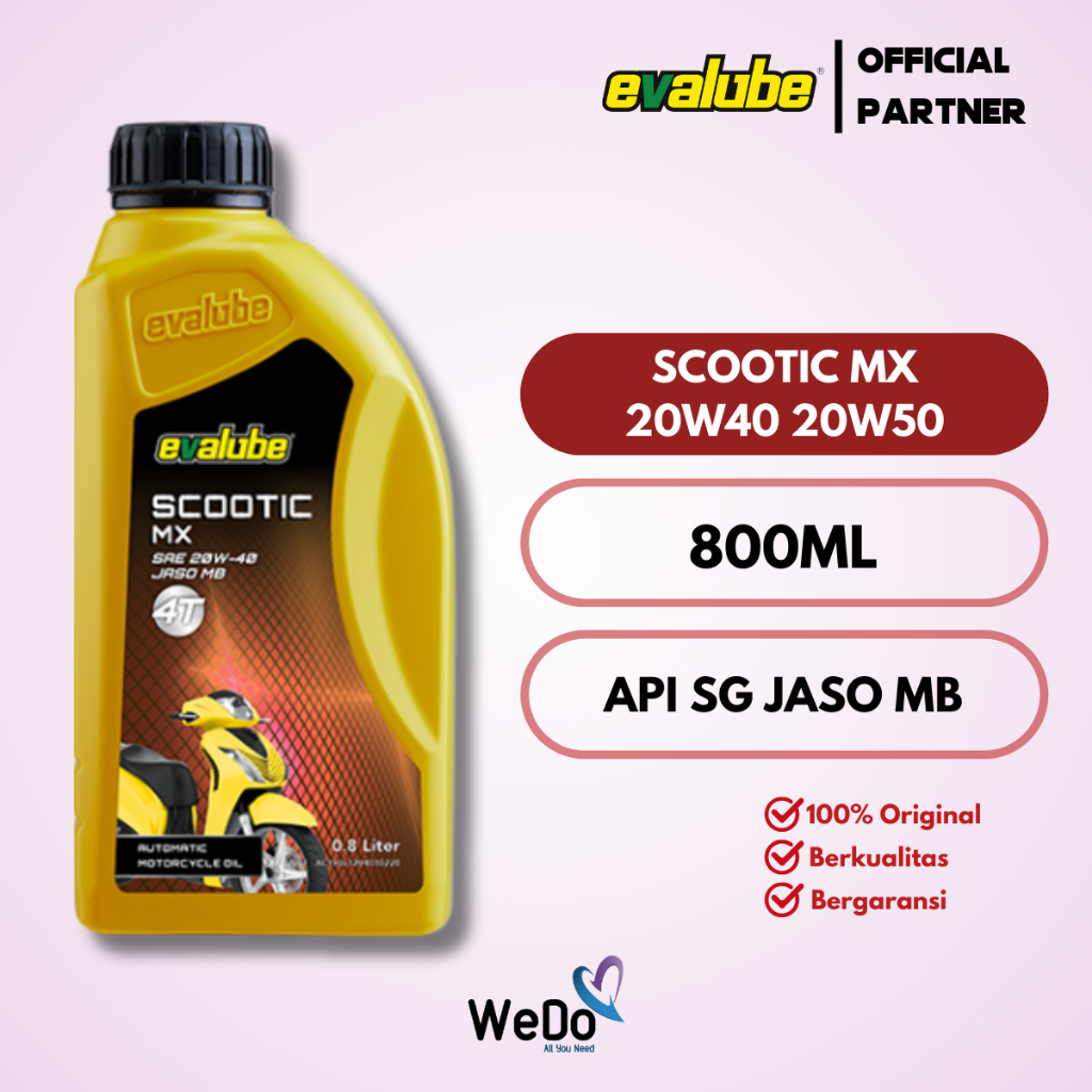 Jual Evalube Scootic MX Oli Mesin Motor Matic Universal Oil 4 Tax 800ml ...