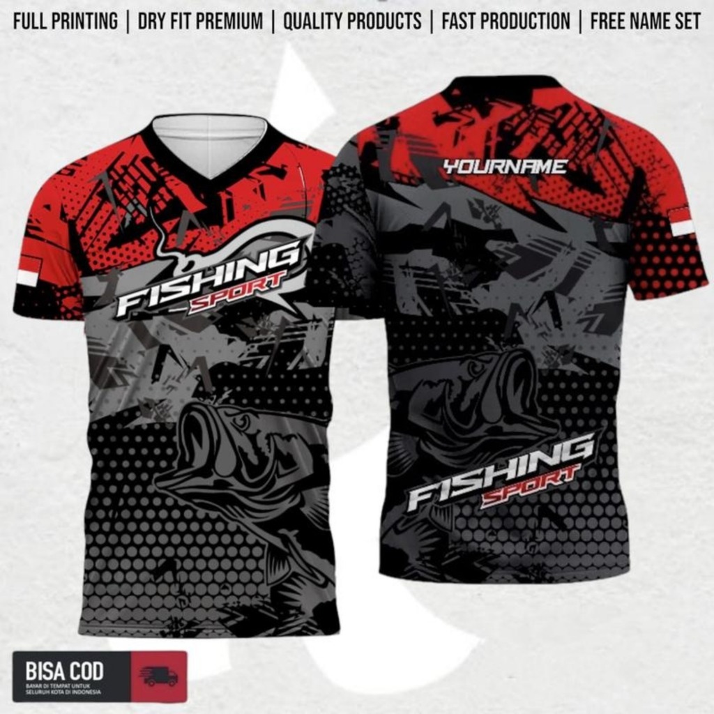 Jual Jersey angler fishing sports free nick name logo dan sponsor ...