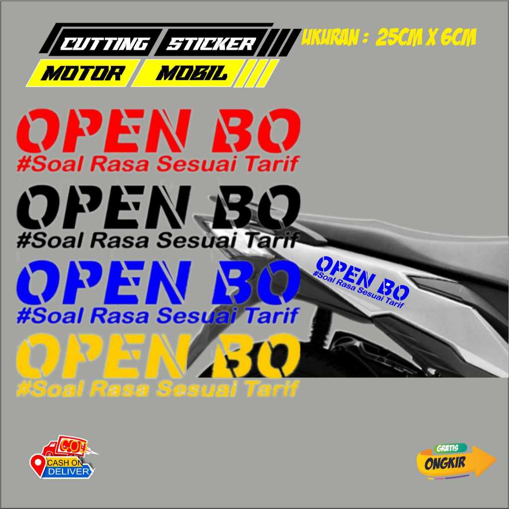 Jual 1 Set Stiker OPEN BO Soal Rasa Sesuai Tarif / Stiker Body Motor ...