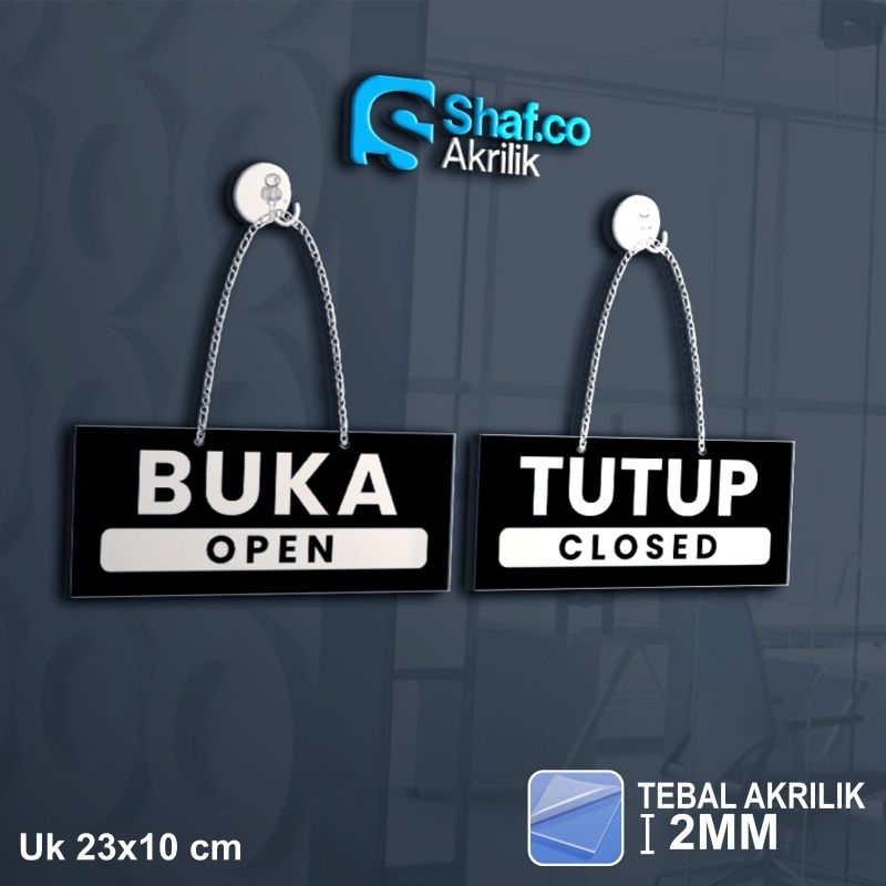 Jual AKRILIK SIGN BOARD BUKA TUTUP // 2 SISI // ACRYLIC // RAMBU // 2MM ...