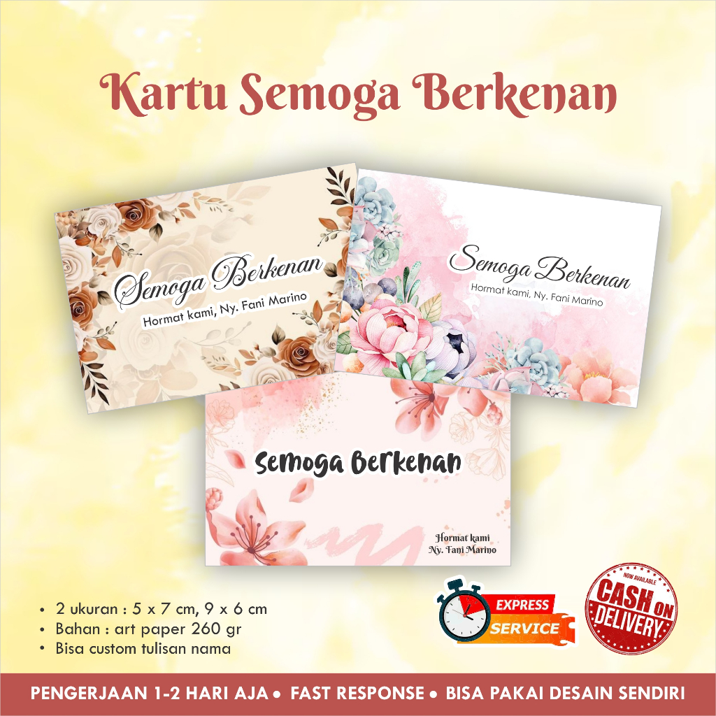 Jual Kartu Semoga Berkenan / Ucapan / Wish Card | Shopee Indonesia