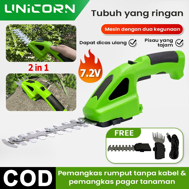 Jual Pemangkas rumput dan semak tanpa kabel 7.2V, pemangkas pagar yang ...