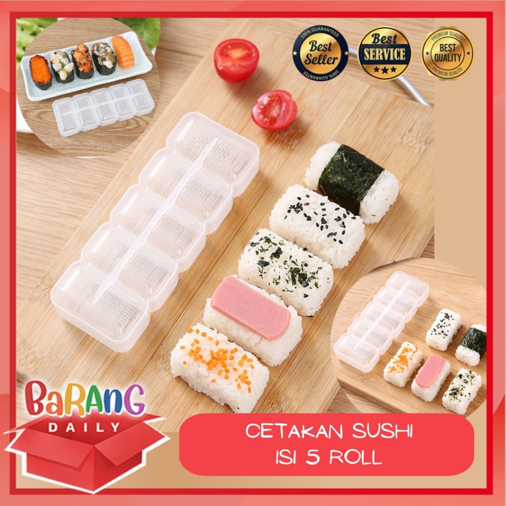 Jual Cetakan Sushi 5 Roll Bento Onigiri Bentuk Segitiga Persegi Bekal ...