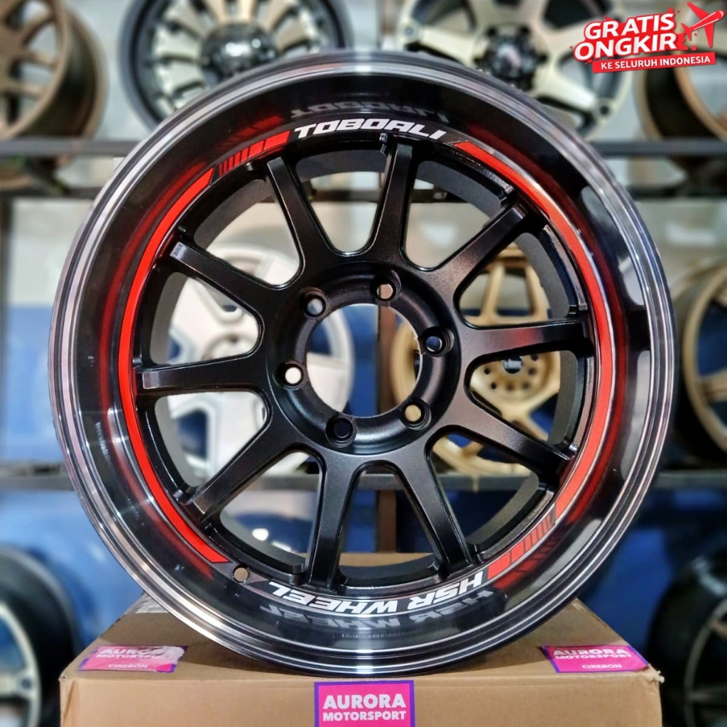 Jual Velg celong ring 18 mobil fortuner hilux pajero triton everest HSR Toboali R18 black polish ...