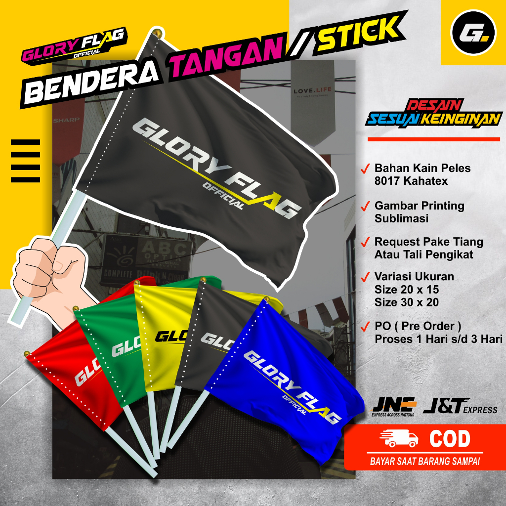 Jual BENDERA TANGAN CUSTOM HAND FLAG BENDERA KECIL CETAK BENDERA CUSTOM | Shopee Indonesia