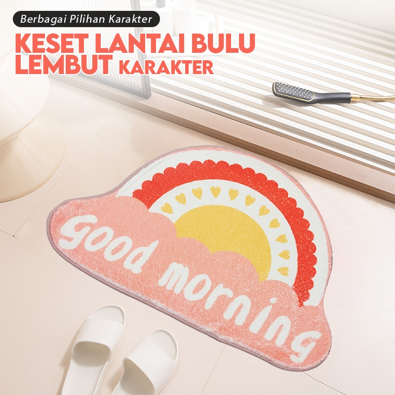 Jual COD - Keset Kaki Lantai Karakter Bulu Halus Lembut Bentuk Motif ...