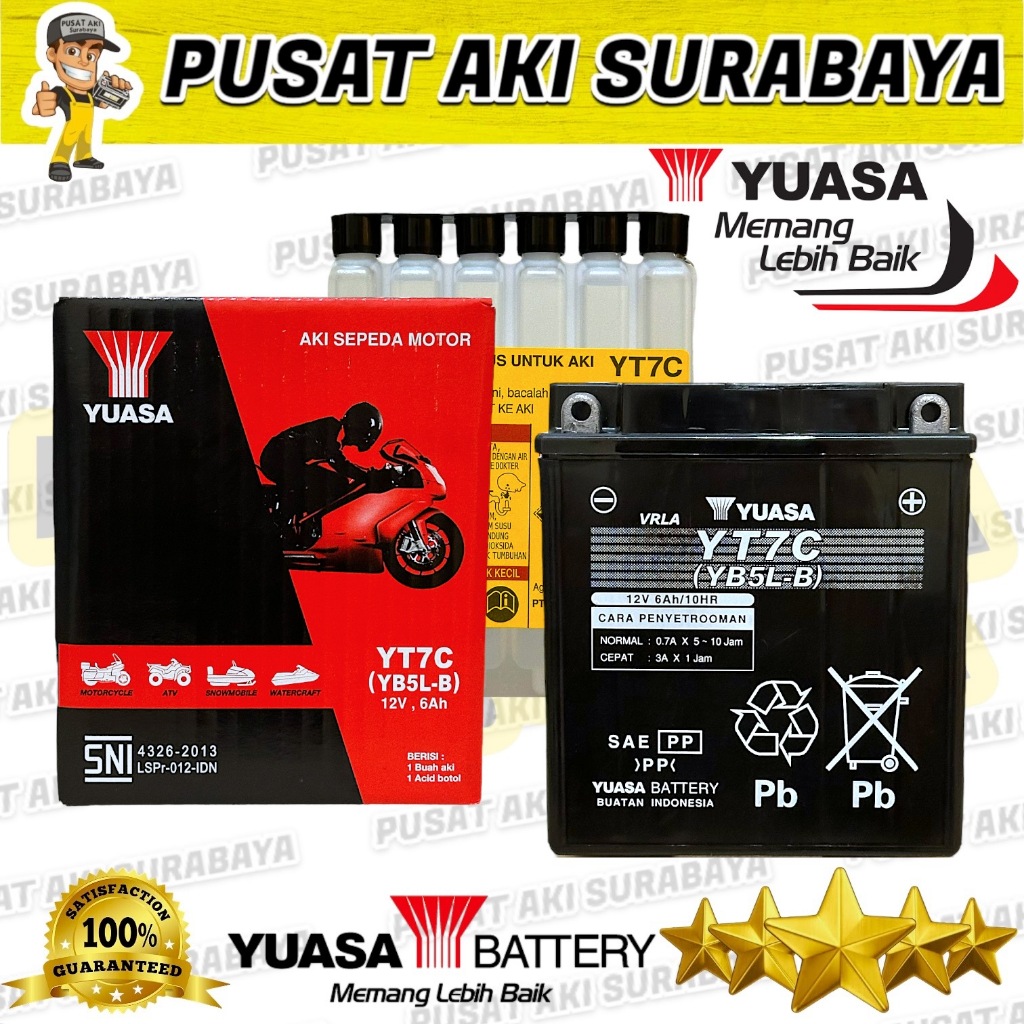 Jual YUASA YT7C AKI ASTREA GRAND SUPRA FIT F1ZR SHOGUN 110 SMASH CEVIRA ...