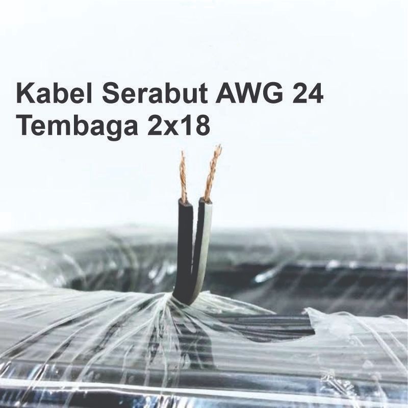 Jual Kabel Serabut Tembaga 2x18 AWG 24 awg24 Cable Double Listrik Audio | Shopee Indonesia
