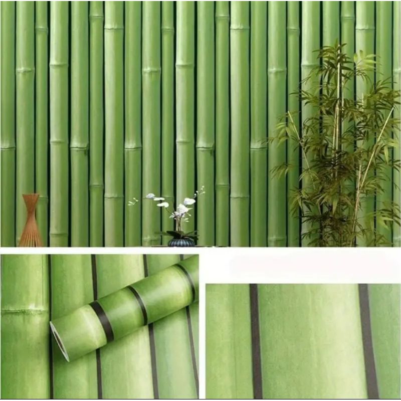 Jual WALLPAPER STIKER DINDING MURAH BAMBU POLOS UK PANJANG 8M X LEBAR ...