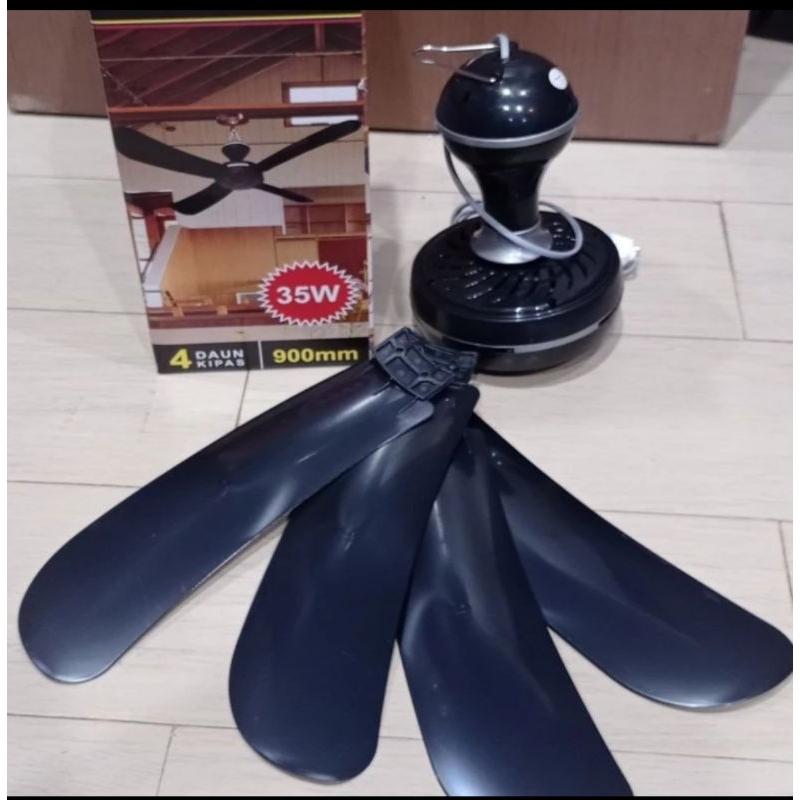 Jual Kipas Gantung Helifan 35 watt 4 Baling Warna Hitam BHF04 35 Arashi ...