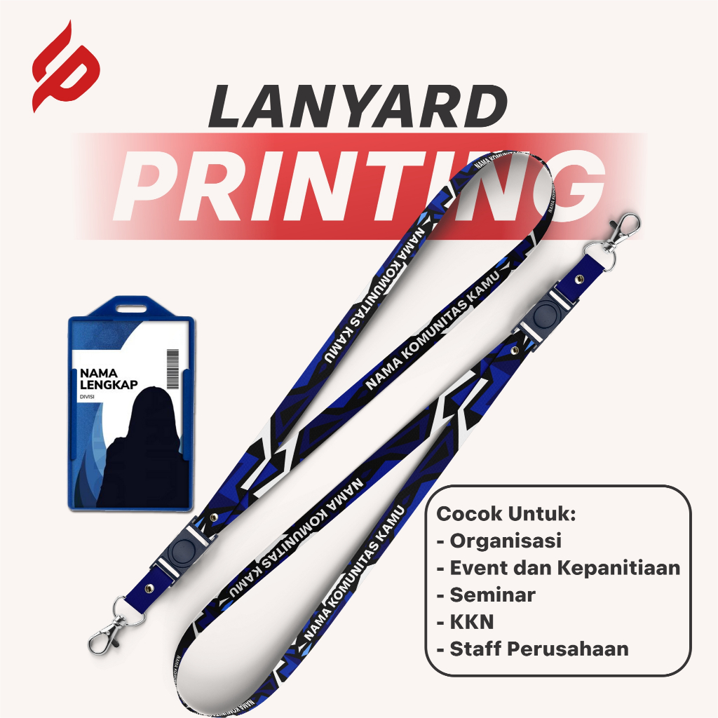 Jual Lanyard Custom + ID Card Cetak 2 Sisi Full Color Proses Cepat ...