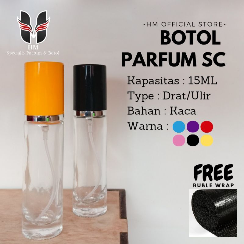 Jual Botol Parfum Spray Kaca SC 15ML Tutup Drat (LUSINAN) | Shopee ...