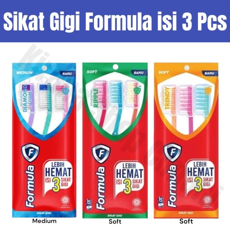 Jual sikat gigi Formula Isi 3 pcs (tiga)pc | Shopee Indonesia