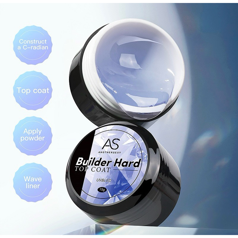 Jual AS BUILDER HARD TOP COAT Light Blue 15ml UV LED GEL POLISH ...