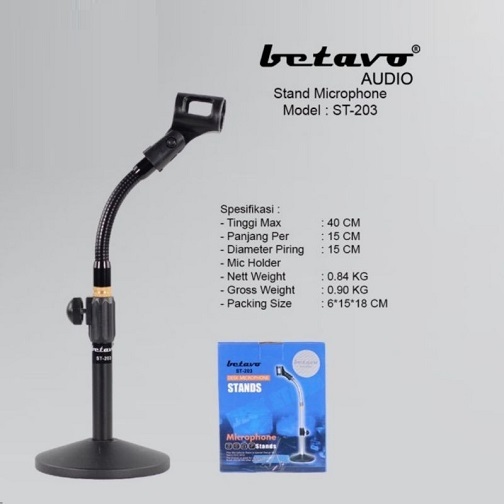 Jual Stand Mic Meja Betavo ST-203 Tripod Tatakan Microphone Meja ...