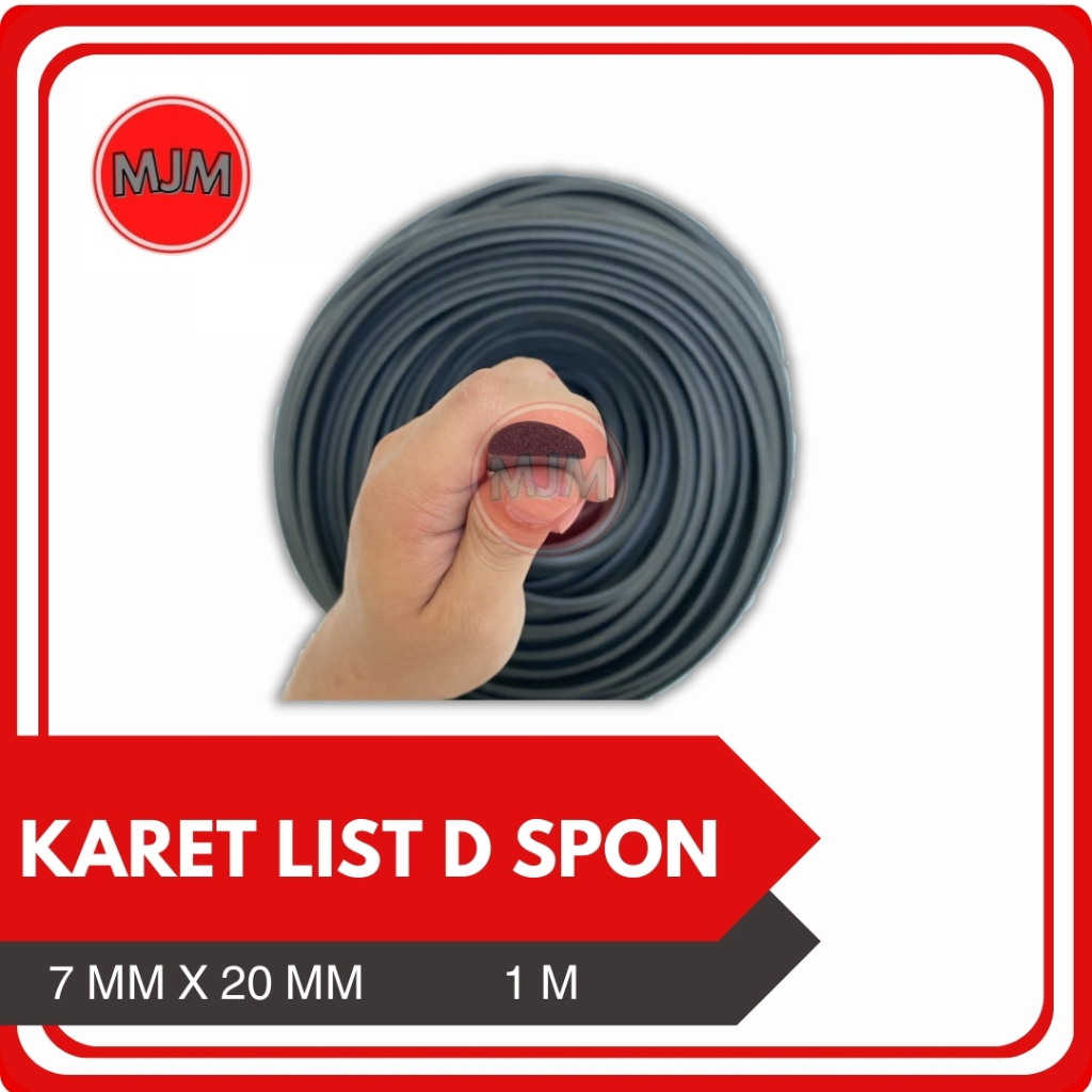 Jual Karet List D Spon Setengah Lingkaran Peredam Pintu 7x20mm | Shopee ...