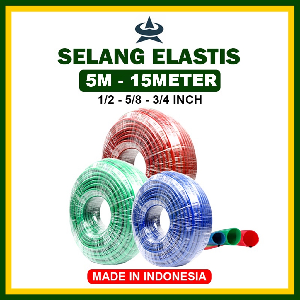 Jual GEMUK Selang Air 15 Meter 1/2 5/8 3/4 Selang Air Elastis DOP TIPIS Selang Cuci Motor Cuci ...