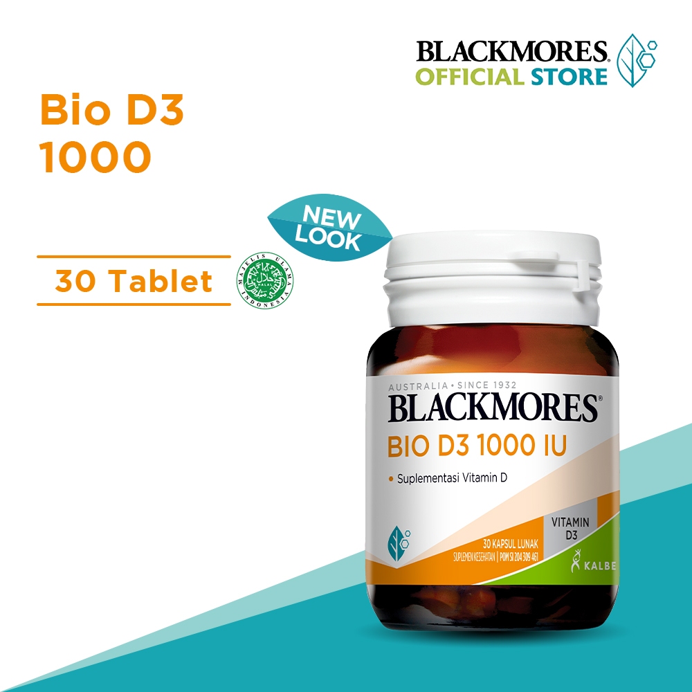 Jual Blackmores Bio D3 1000IU (30) Clear Capsule 1 Kapsul Per Hari Tinggi Vitamin D Isi 30 ...