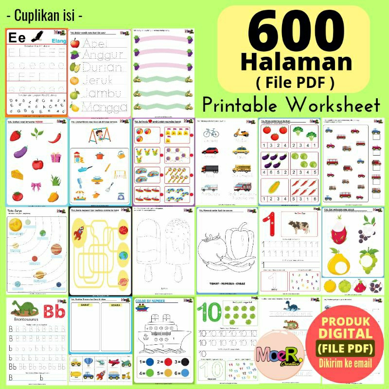 Jual MOER CREATIVE Bundling Worksheet Premium 600+ Halaman (File PDF ...