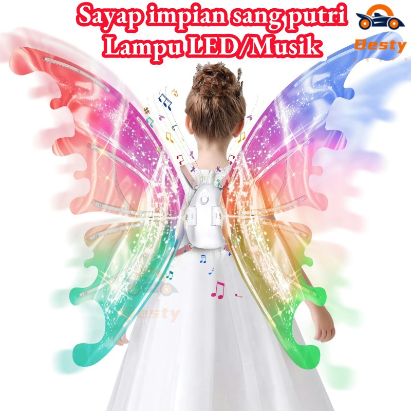 Jual Besty Mainan Sayap kupu kupu Malaikat Sayap Yang Dapat Dikenakan ...