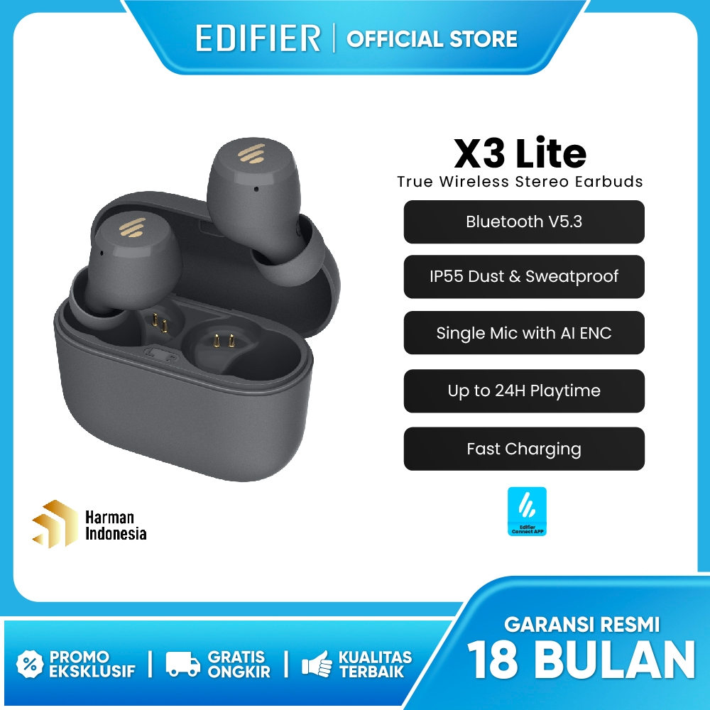 Jual EDIFIER X3 LITE True Wireless Stereo Earbuds | Shopee Indonesia