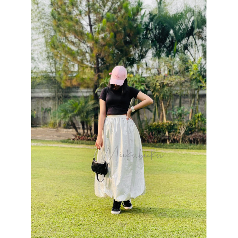 Jual MIIKUBIIKU ready stock!! puff baloon skirt/sheer layered lace ...