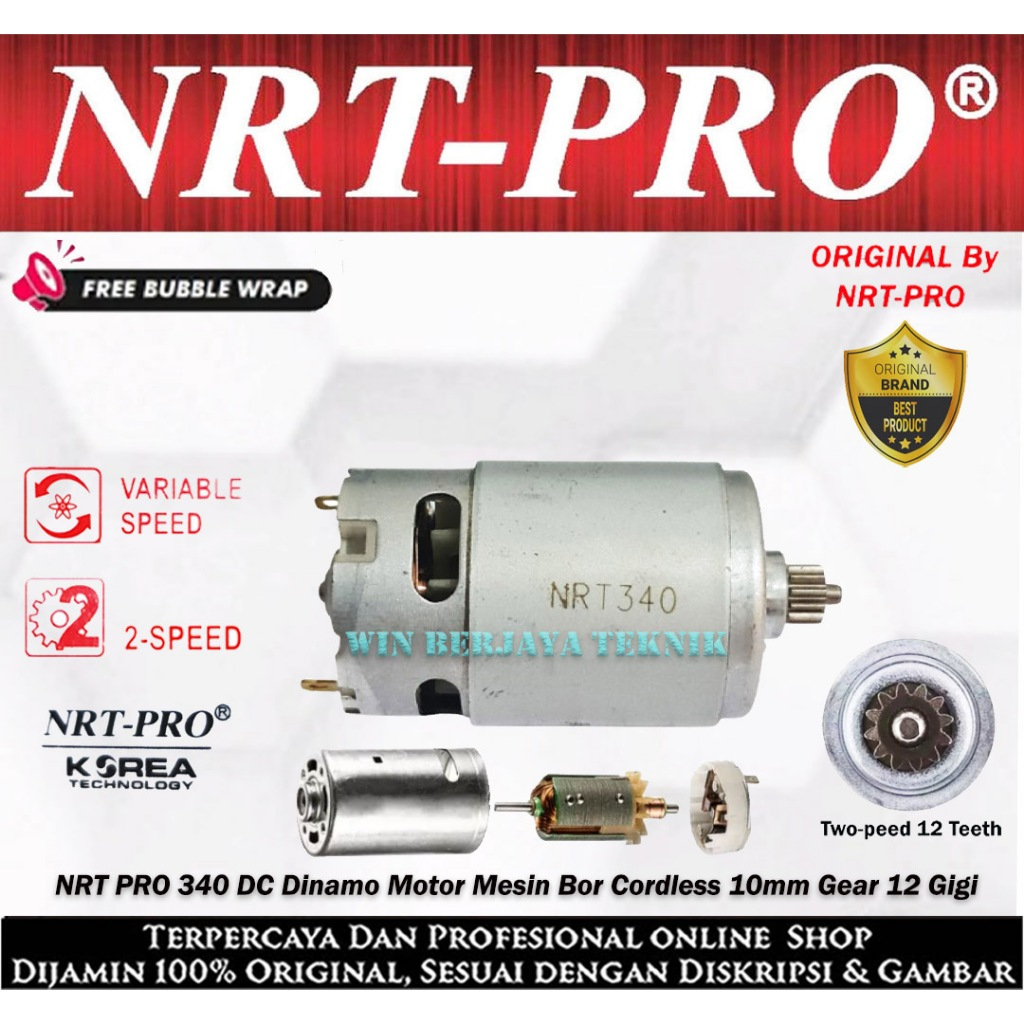Jual NRT PRO 340 DC Dinamo Motor Bor Cordless Bor Baterai VDC340 DC 340 ...