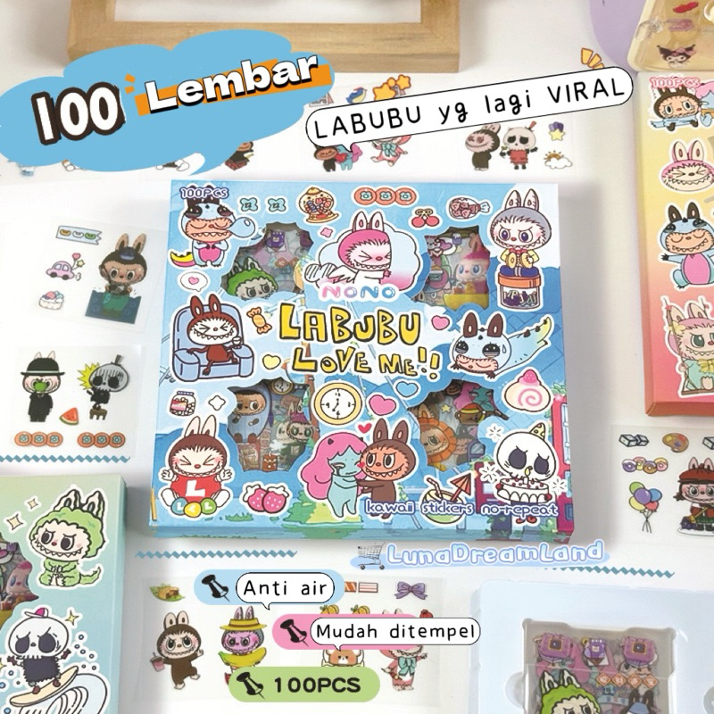 Jual Sticker LABUBU lagi VIRAL Isi 100 Lembar Waterproof | Shopee Indonesia