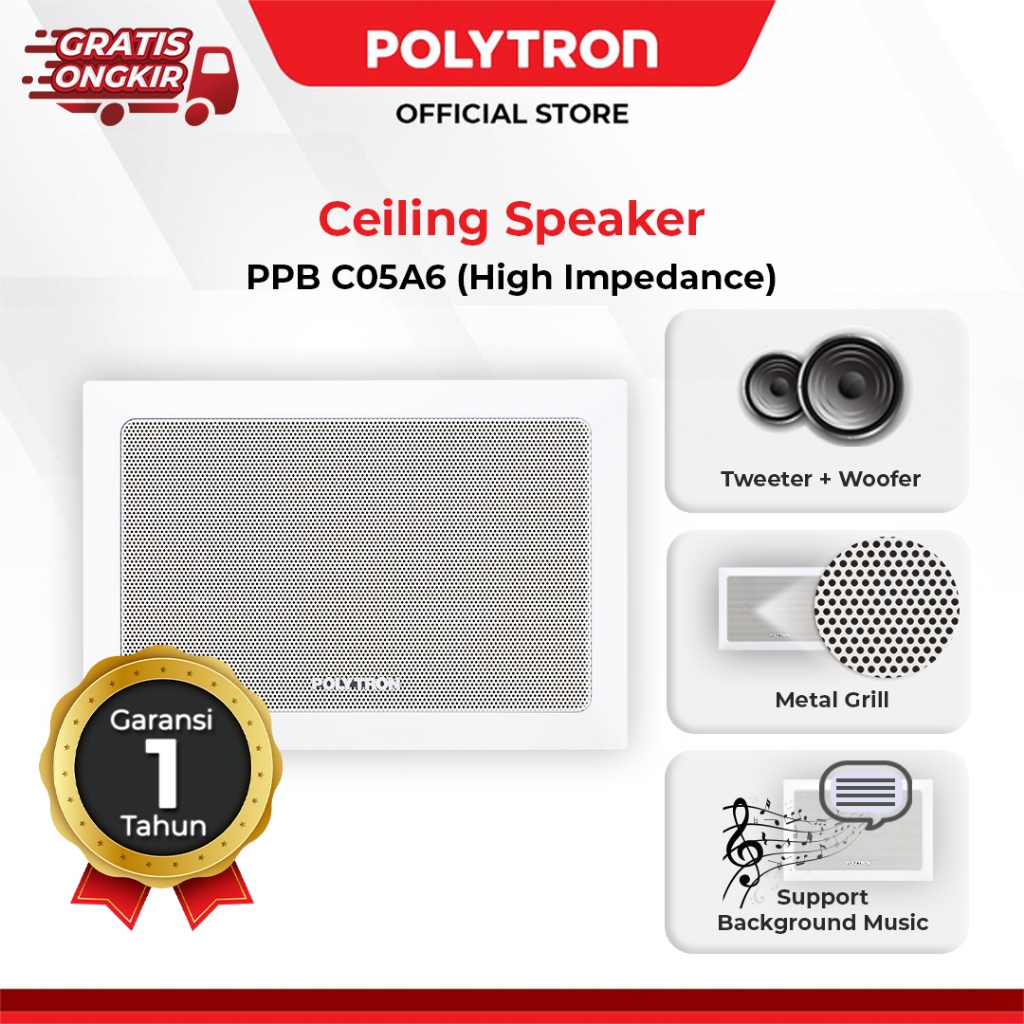 Jual Polytron Sound System Sekolah Mushola Cafe Pengeras Suara Plafon ...