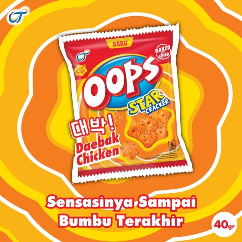 Jual Oops Star Cracker Rasa Daebak Chicken / Fried Noodles 40gram ...