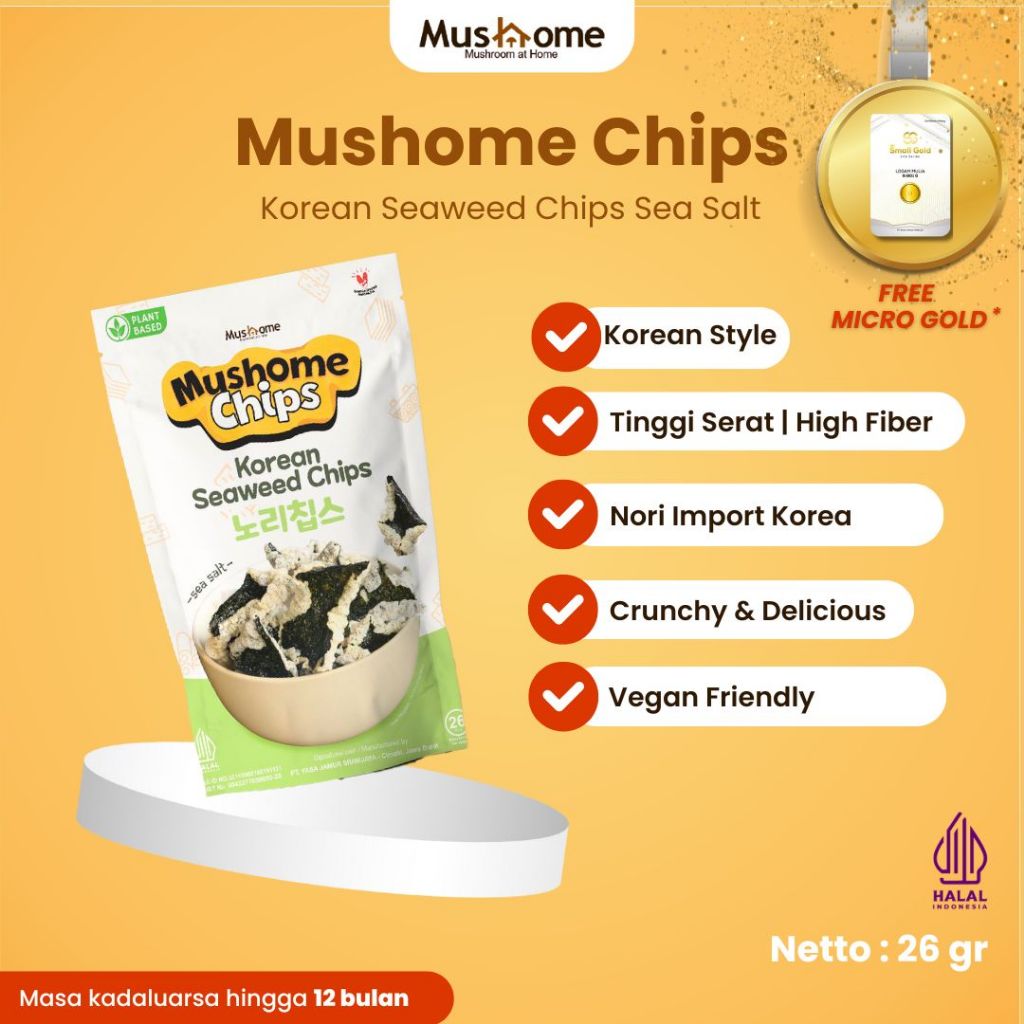 Jual Keripik Korean Seaweed rasa Sea Salt - Mushome Chips - Kaya Serat ...