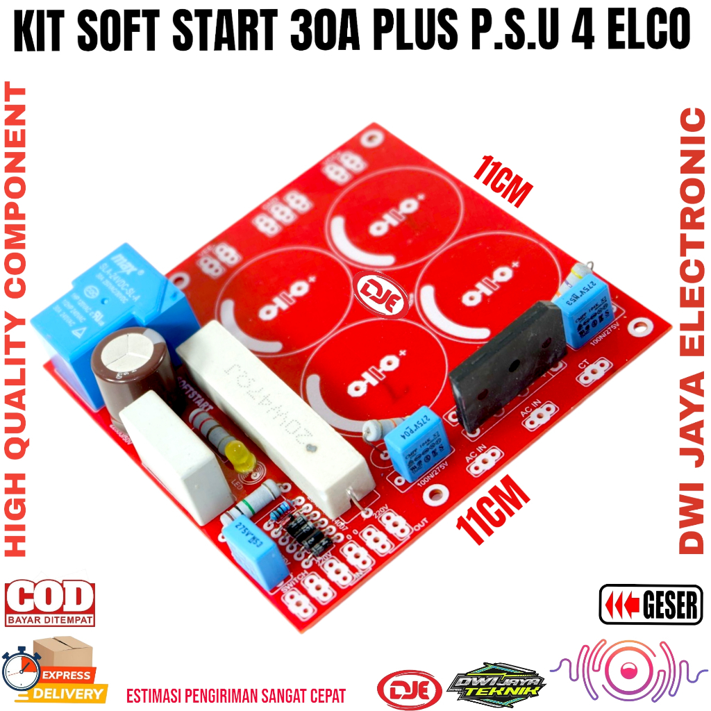 Jual KIT SOFT START 30A PLUS PCB 4 ELCO | Shopee Indonesia