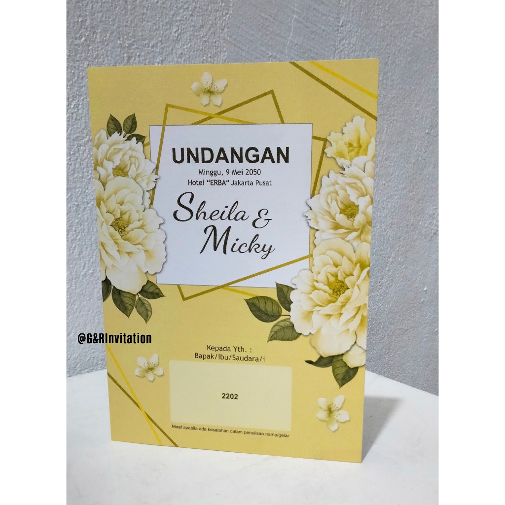 Jual Blangko KOSONG / CETAK Undangan Pernikahan Erba 2202 | Shopee ...