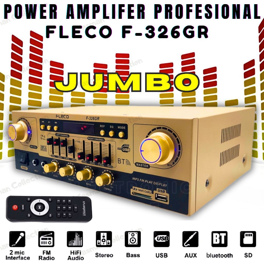Jual JUAL!!!!! POWER AMPLIFIER WIRELESS FLECO F-326GR BUILT IN ...