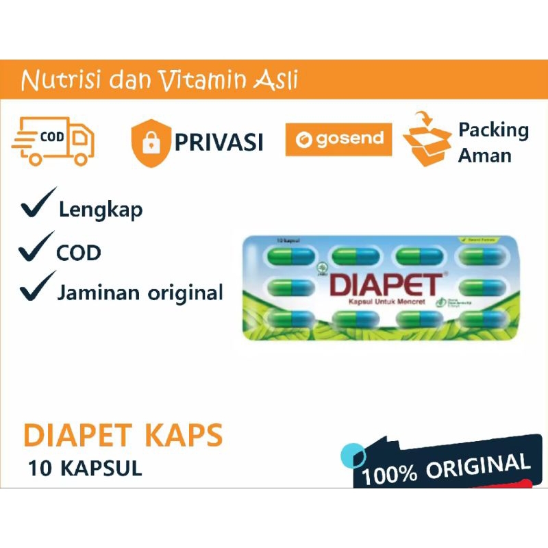 Jual DIAPET 10 Kapsul | DIAPET ISI 10 Kapsul Obat Diare | Obat Sakit Perut Ampuh | BPOM | COD ...